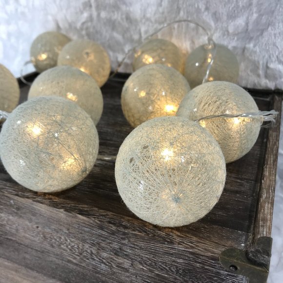 Fairy Lights | Accents | Fairy Lights Lighted String Covered Balls Orbs ...